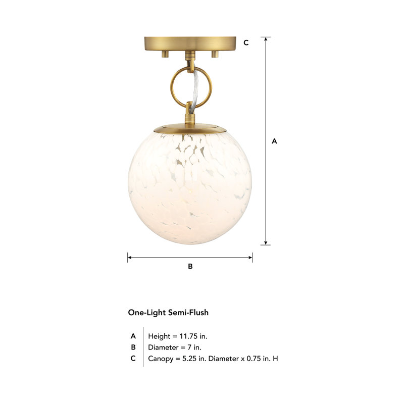 George Oliver Khushdil Glass Semi Flush Mount | Wayfair